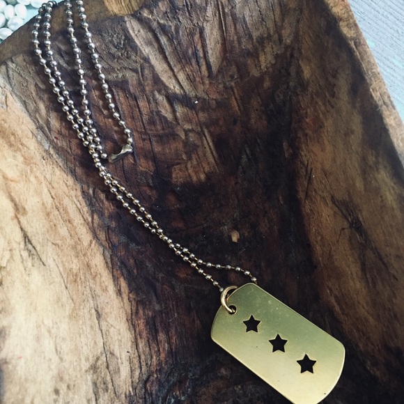 Jewelry | Gold Star Dog Tag Ball Chain Necklace | Poshmark